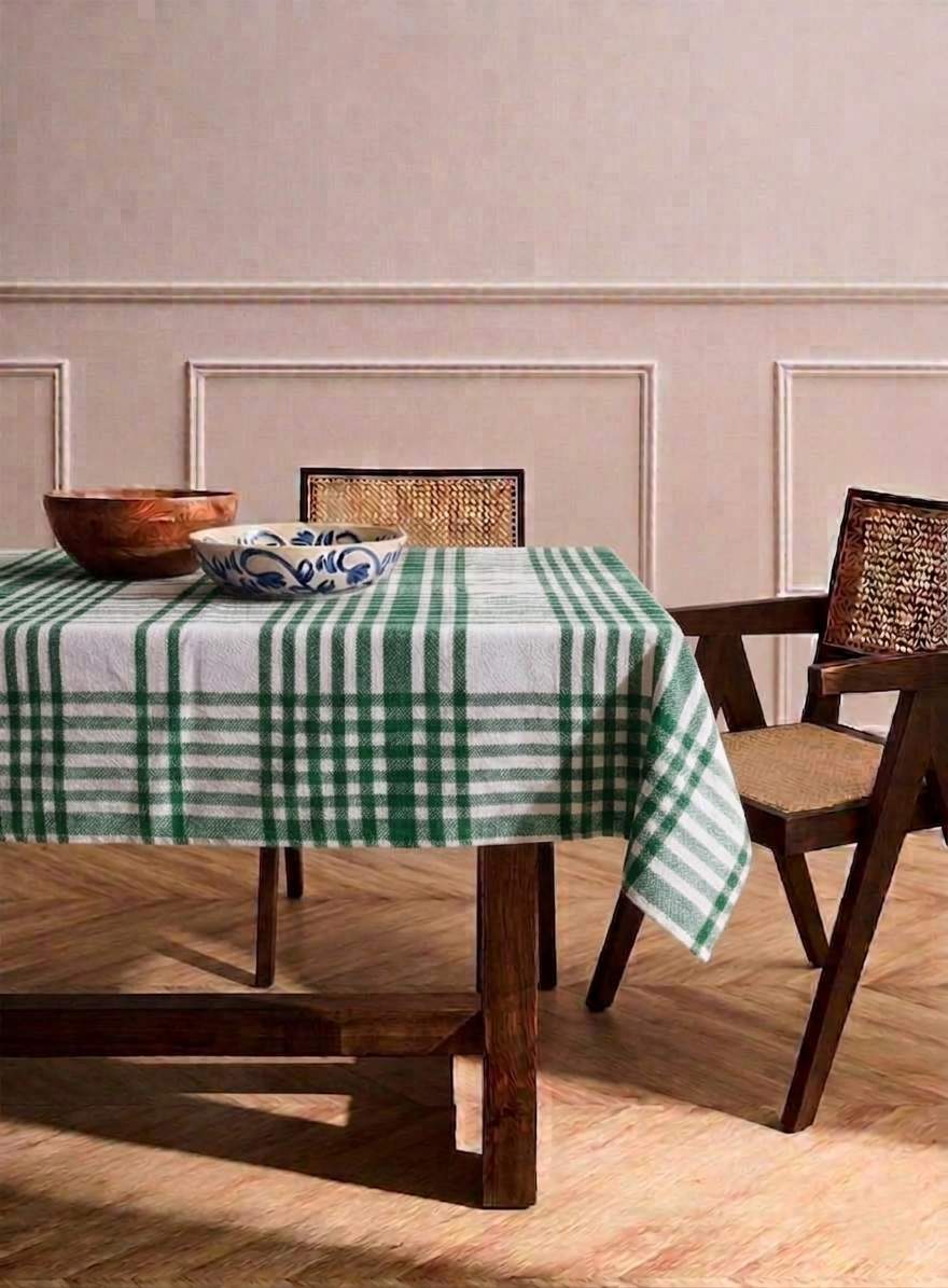Traditional Check Tablecloth - Square - Green